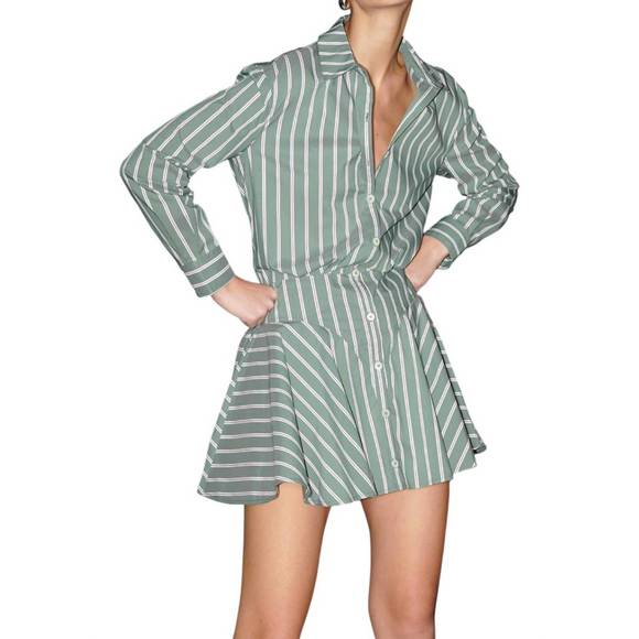 SAYLOR | Dresses | New Saylor Naeem Stripe Shirt Dress In Juniper ...